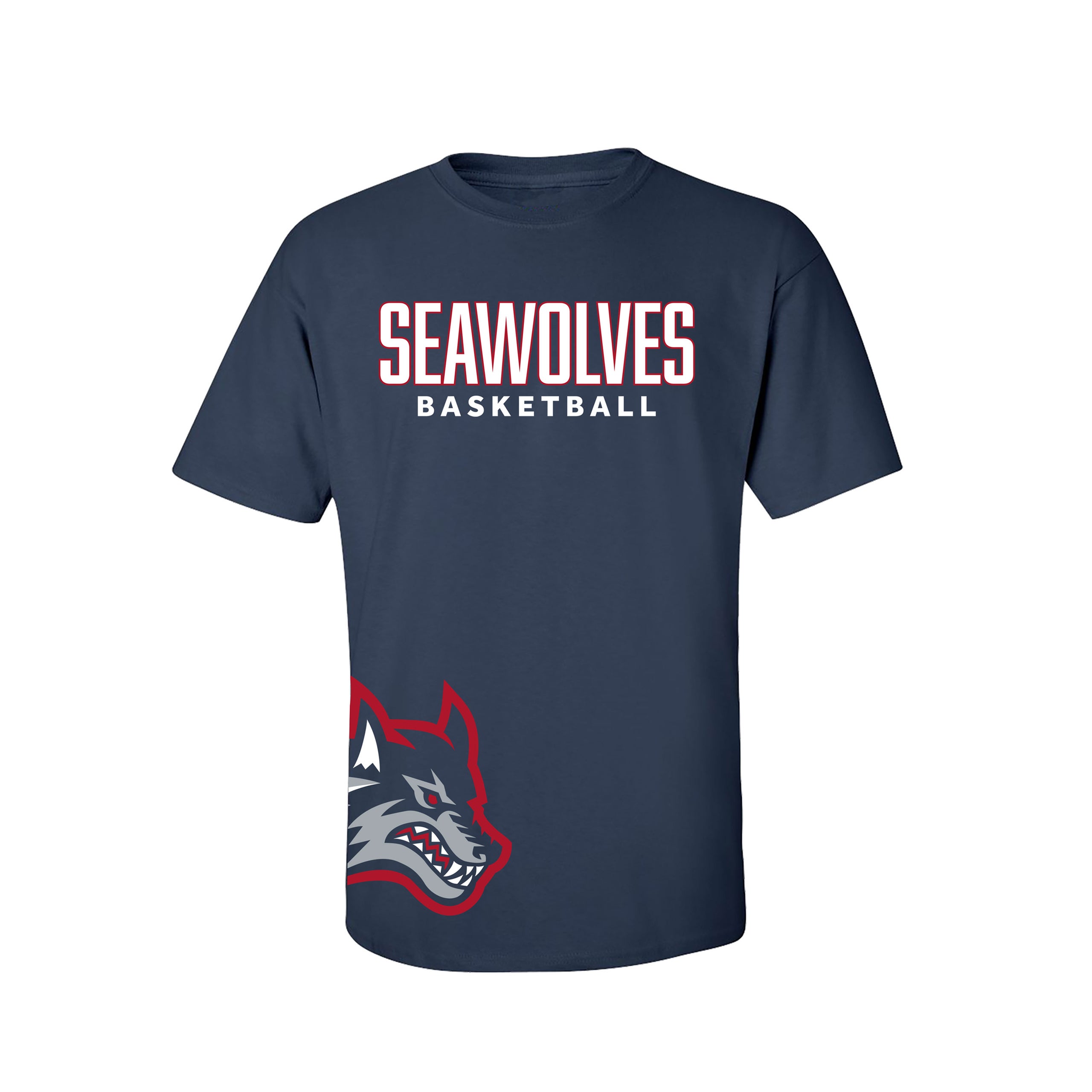 Wraparound Seawolves Basketball T-Shirt (Navy) | SBU Campus Store