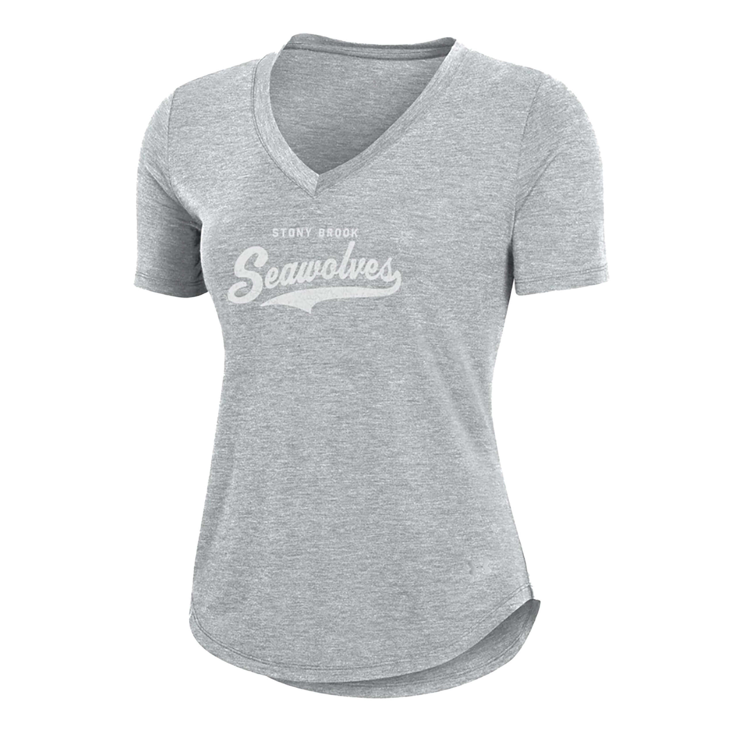 Under Armour Stony Brook University Women's Breezy V-Neck Tee (Grey ...