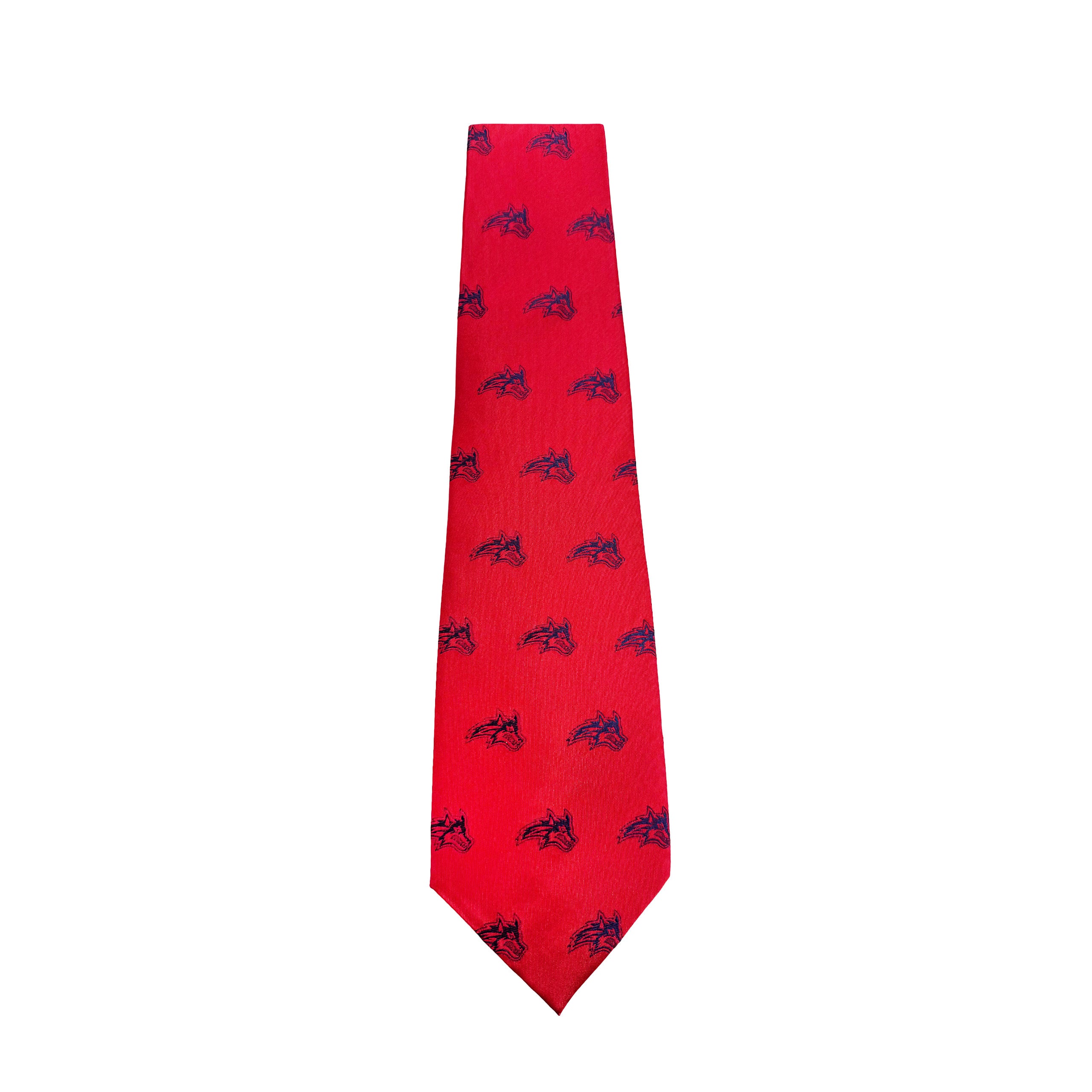 Wentworth Silk Tie (Red Tie with Blue Wolfies) | SBU Shop Red